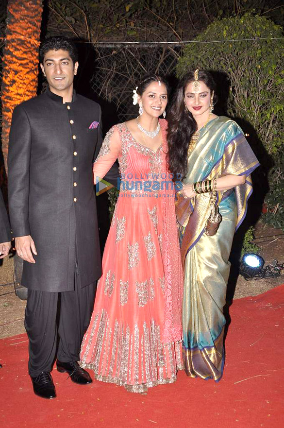 Ahana Deol’s wedding reception | Vaibhav Vohra, Ahana Deol, Rekha ...