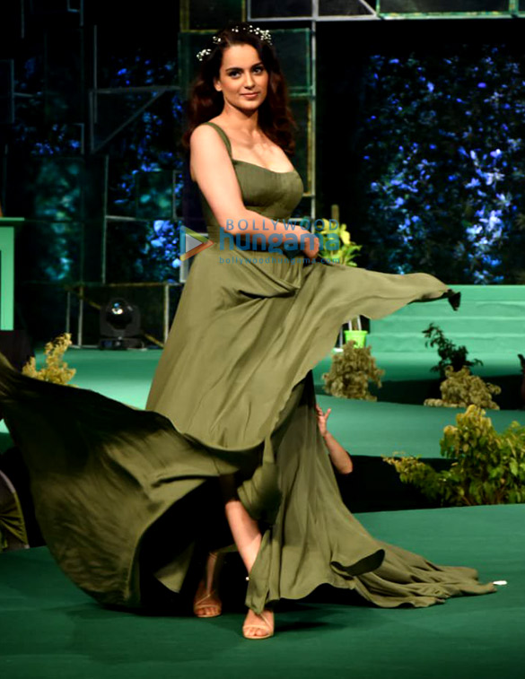 Kangana Ranaut walks the ramp at the Aditya Birla LiveEco fashion show ...