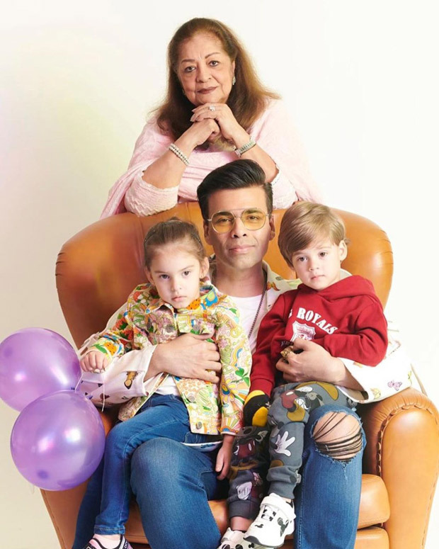 Karan Johar shares family portrait featuring his mother and kids ...